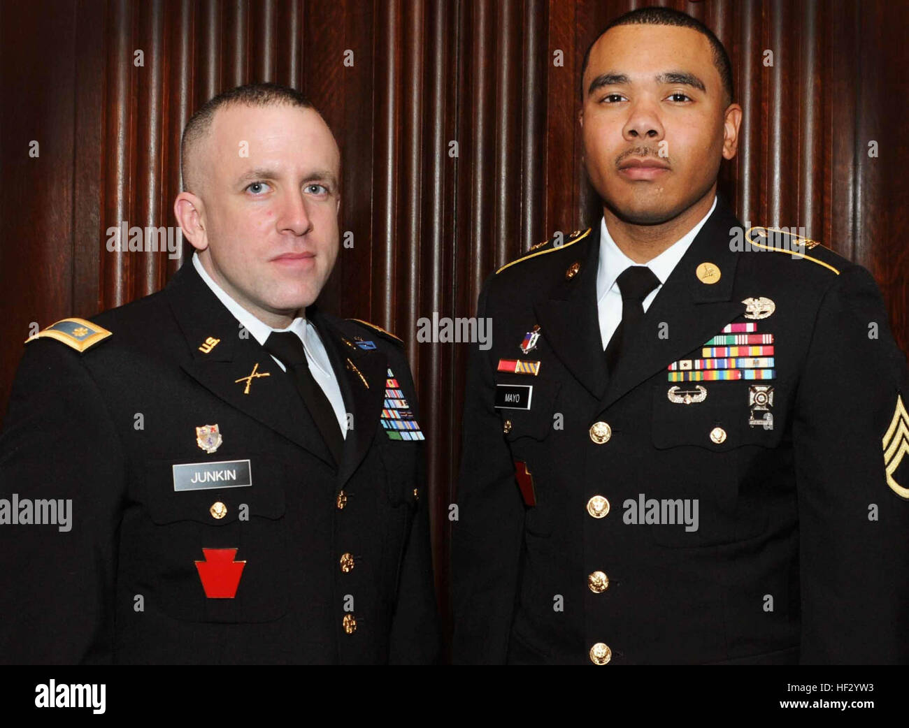 Pennsylvania National Guard members Maj. Francisco S. Junkin, 56th ...