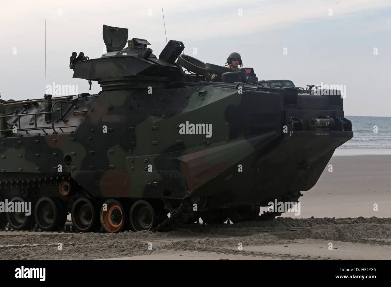 An Amphibious assault vehicle raids Red Beach during Exercise Iron Fist ...