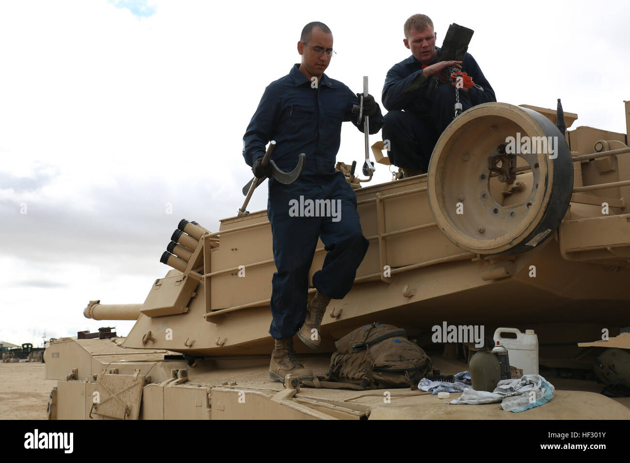 Sgt. Felipe Vasquez, left, tank gunner, and Lance Cpl. Christian Myers ...