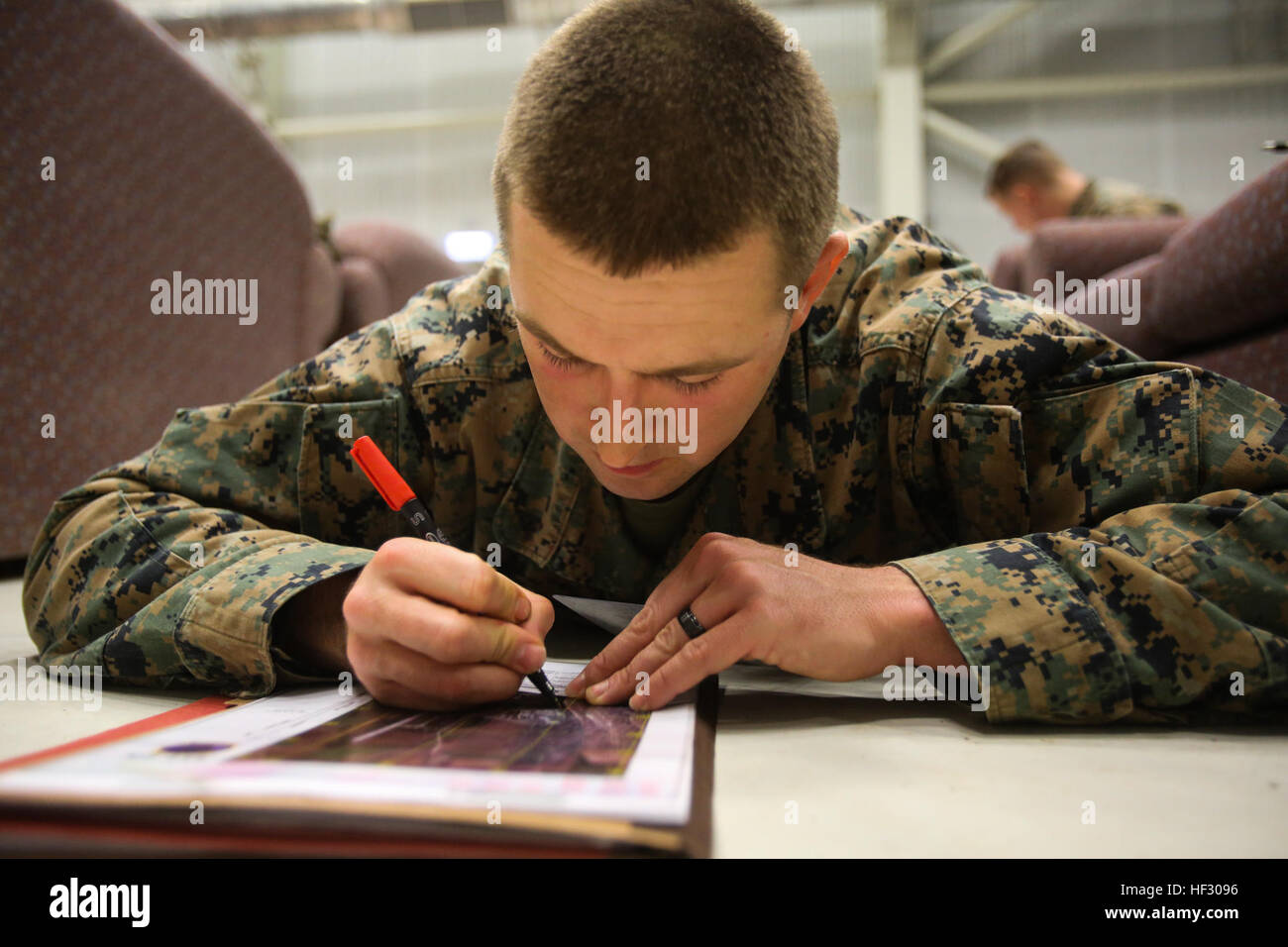 A Marine with Black Sea Rotational Force, plots points on a map during ...
