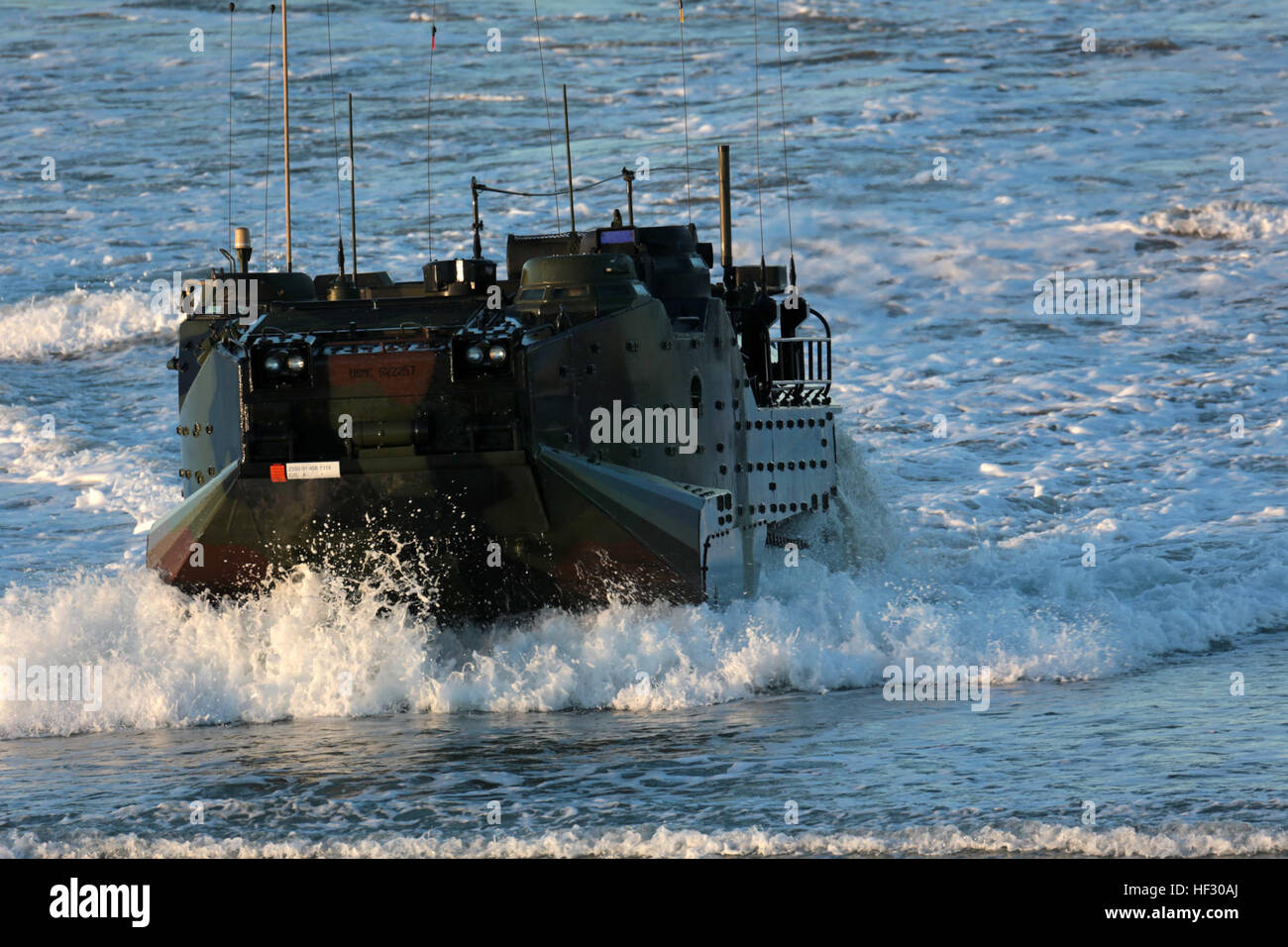 An amphibious assault vehicle lands on Red Beach during Exercise Iron ...