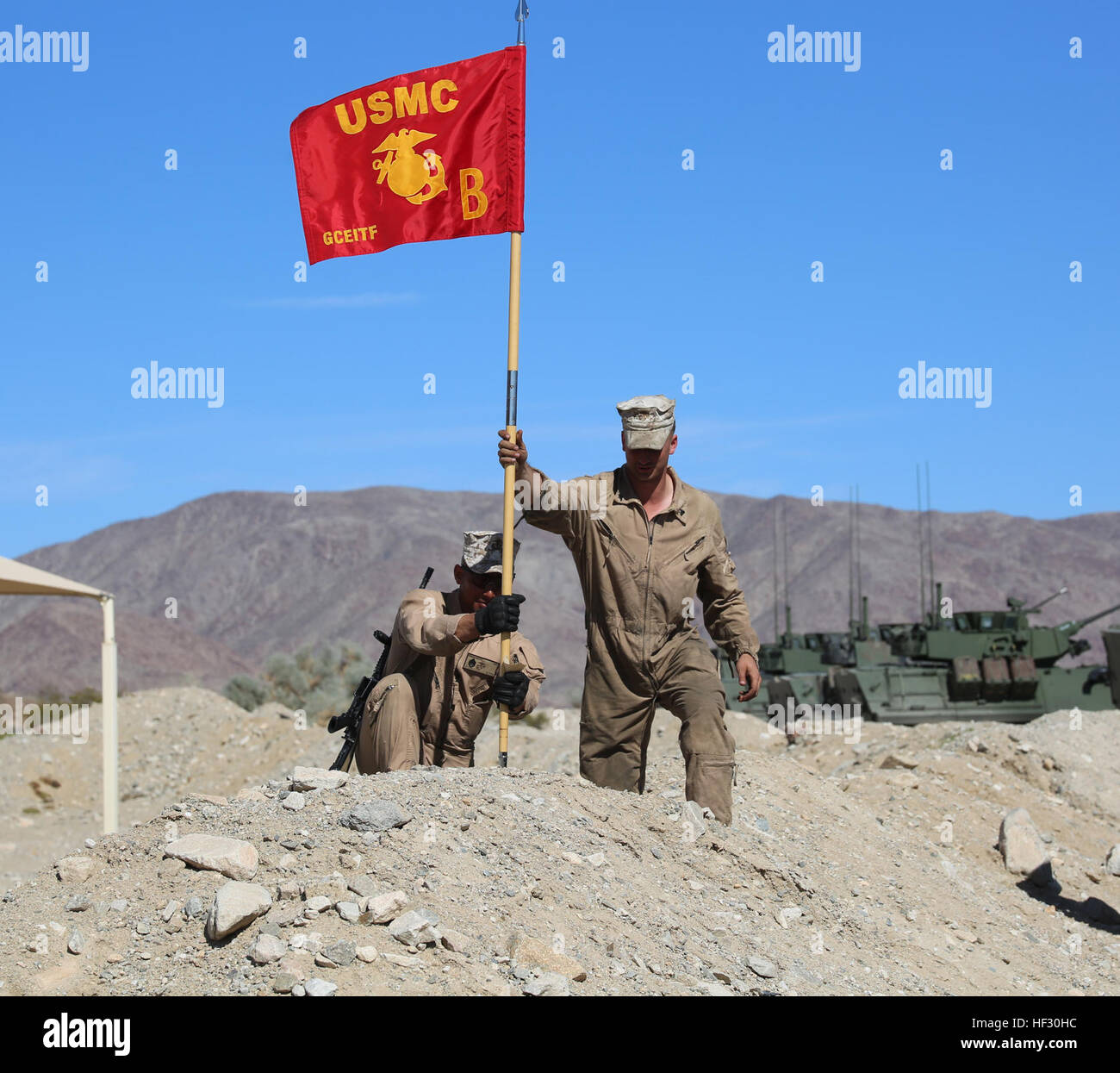 Staff Sgt. Jimmie Fernandez, left, section leader, and Cpl. Austin Bean ...