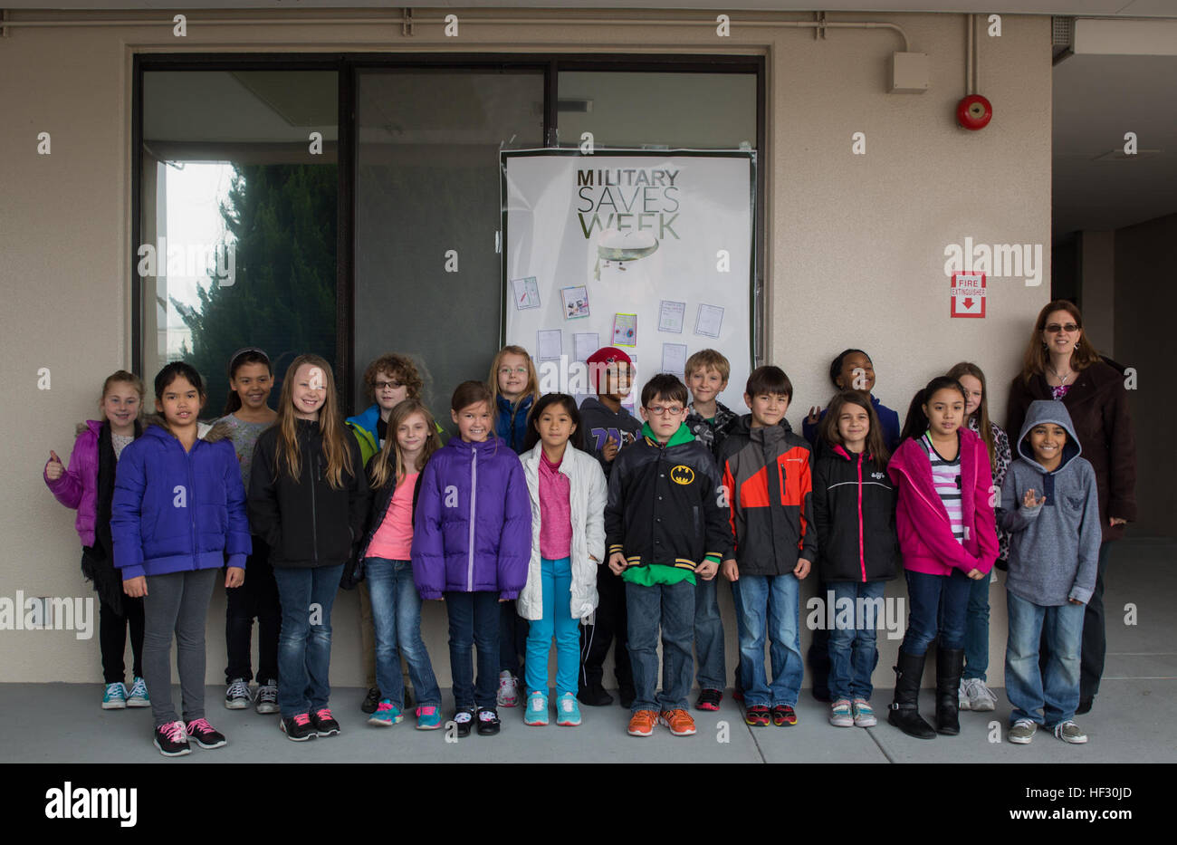 A third grade class from Matthew C. Perry Elementary School aboard ...