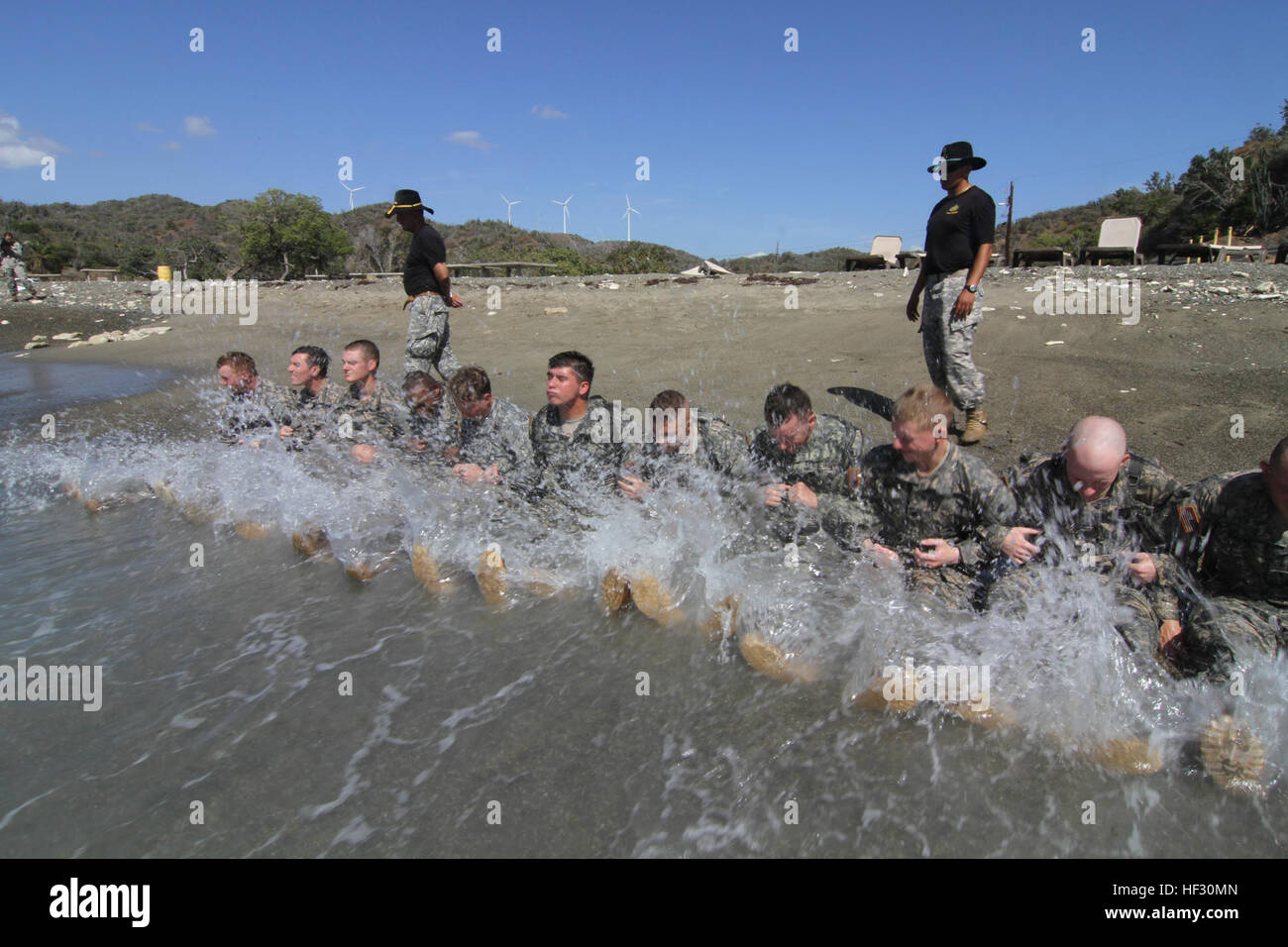 Army cavalry candidates undergo a Spur Ride at Windmill Beach on ...