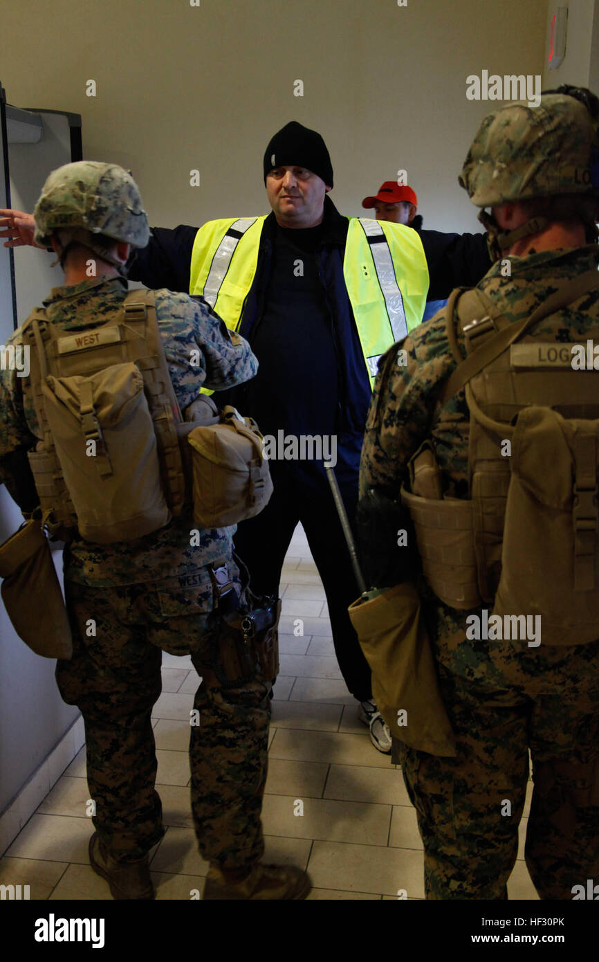 U.S. Marine Lance Cpl. Matthew West and U.S. Marine Lance Cpl. Michael ...