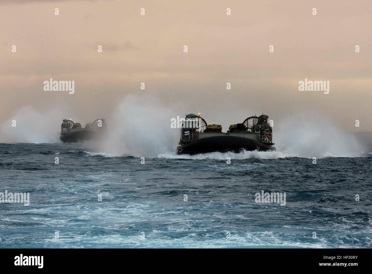 Two landing craft, air cushion with Assault Craft Unit 5, Essex ...