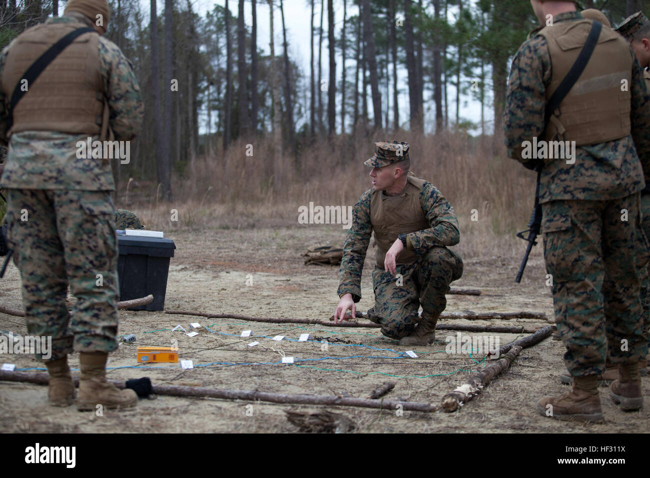 Marines at Logistics Operations School conduct a convoy brief during ...