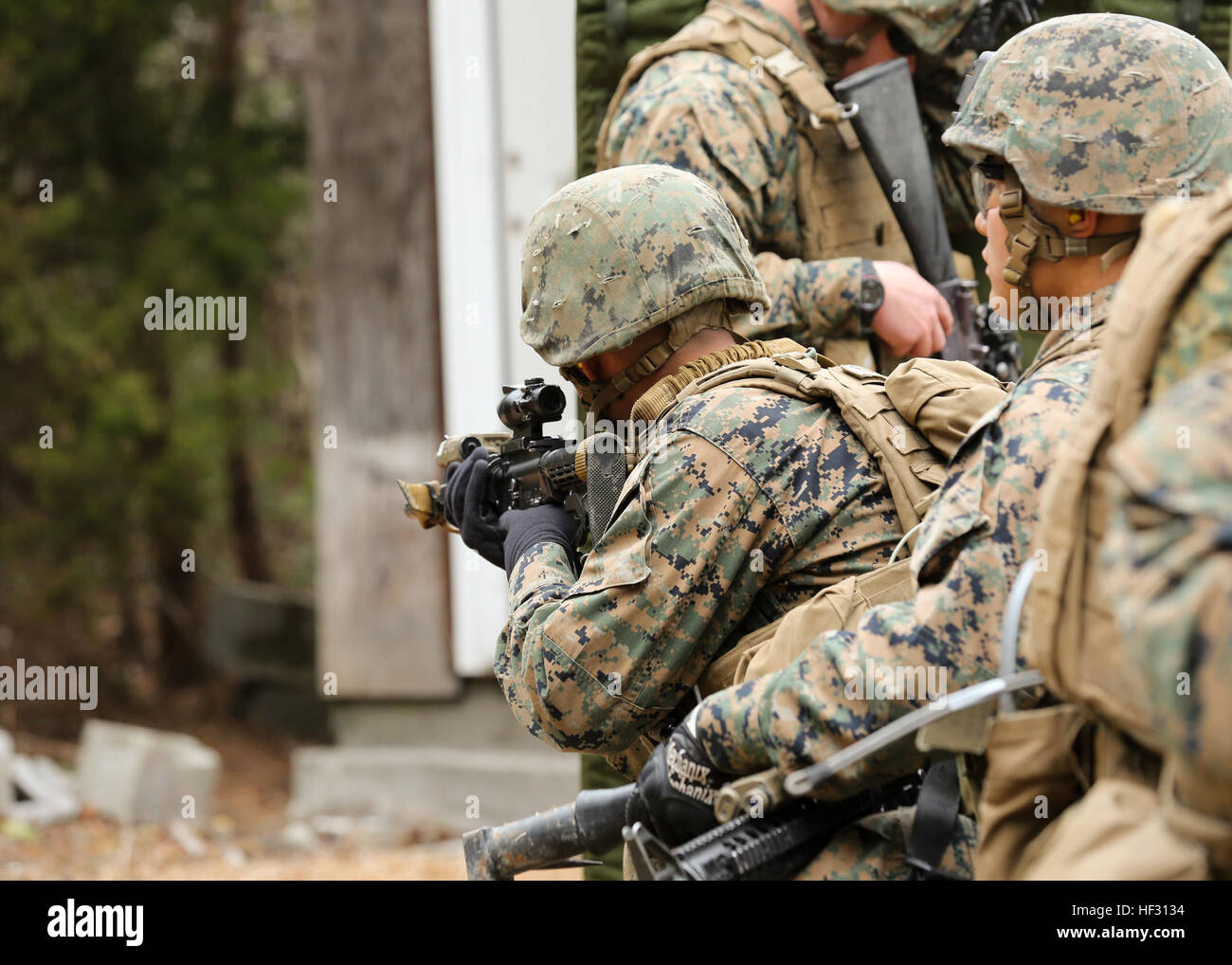 A Marine with Mobility Assault Company, 2nd Combat Engineer Battalion ...