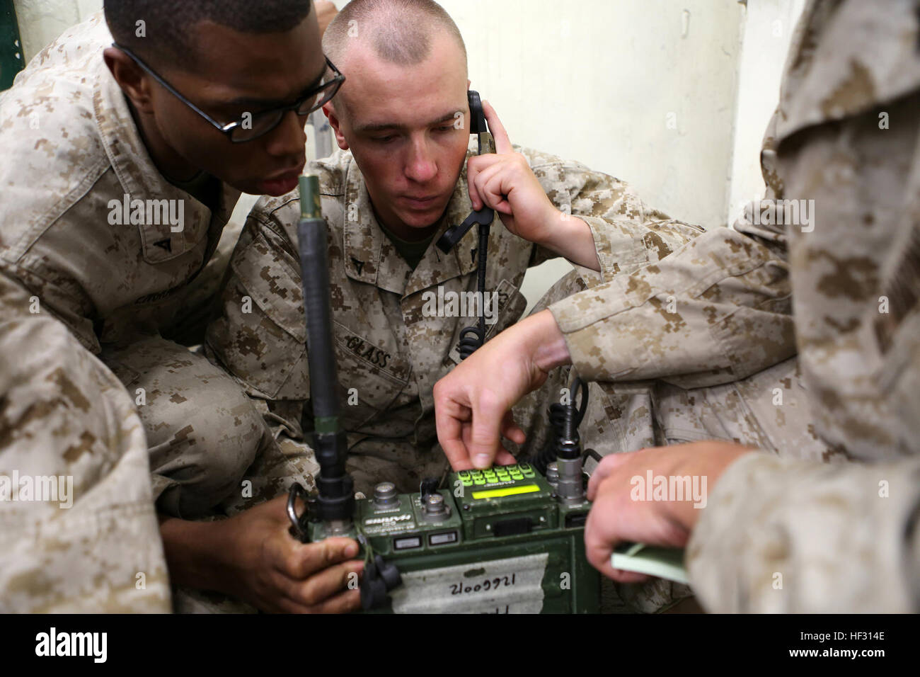 Lance Cpl. Shaun Engram, left, a field radio operator with Headquarters ...