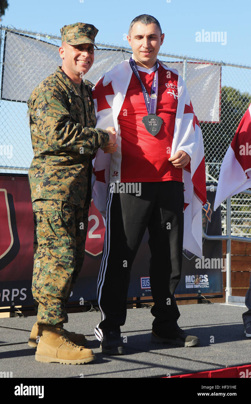 A Georgian competitor wins the Archery Recurve Gold Medal with Brig ...
