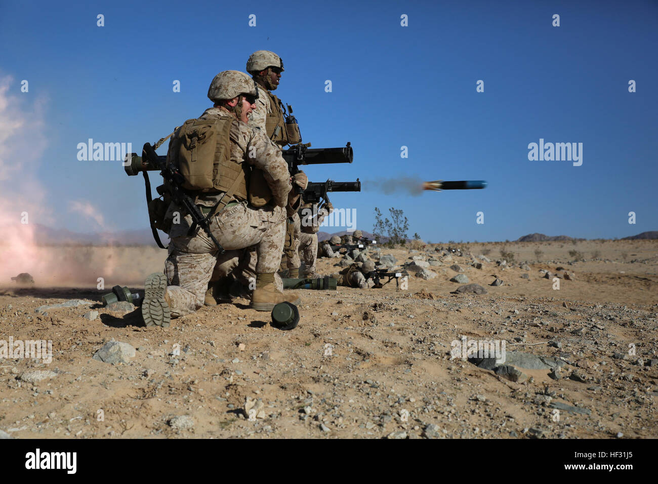 Anti-tank missilemen with Anti-Armor Section, Weapons Company, Ground ...