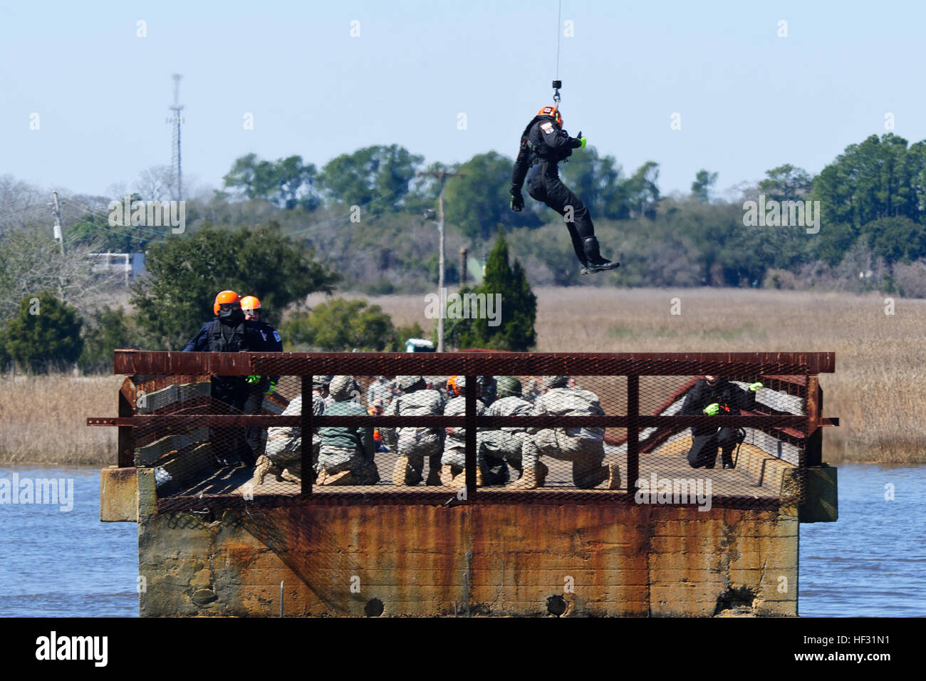 SC-HART and UH-60 Black Hawk helicopters conduct simulated aquatic ...