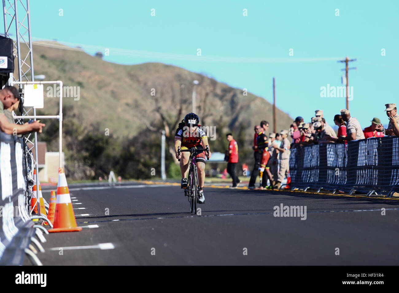 U.S. Marine Corps Cpl. Sarah Ogden competes in the 20K women’s cycling ...