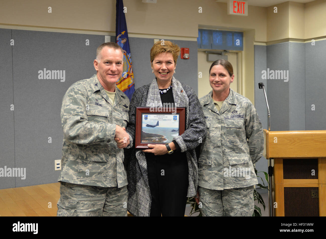 Dr. Loree Sutton poses with 106th Rescue wing Commander Col Thomas J ...
