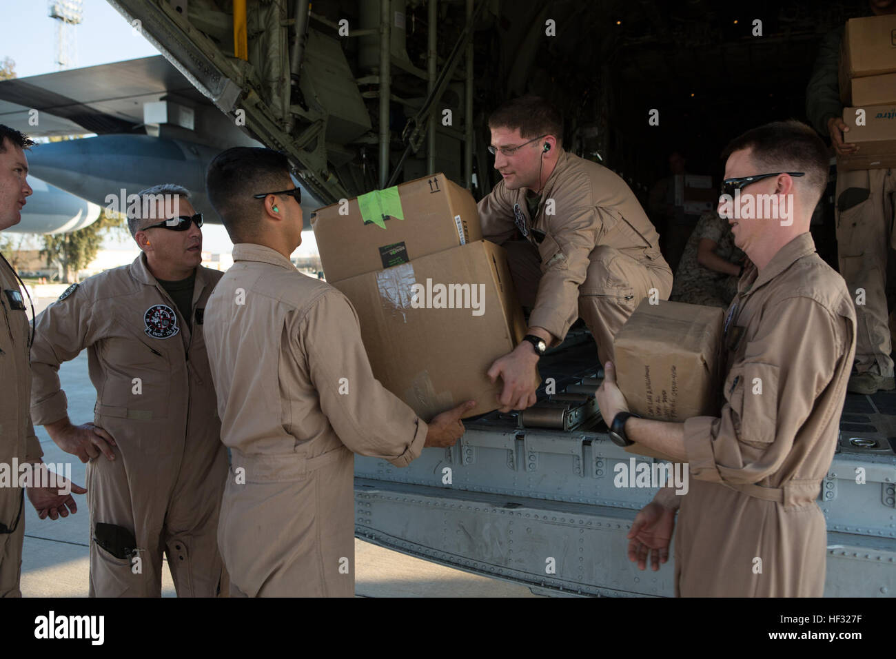 U.S. Marines assigned to Marine Aerial Refueler Transport Squadron ...