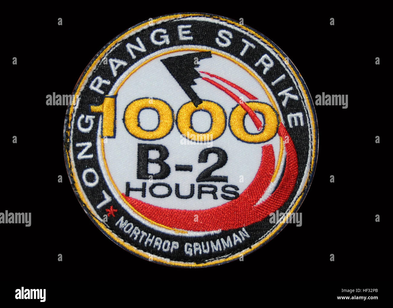 A close-up of the 1000 hours flying patch worn by B-2 pilots who have ...
