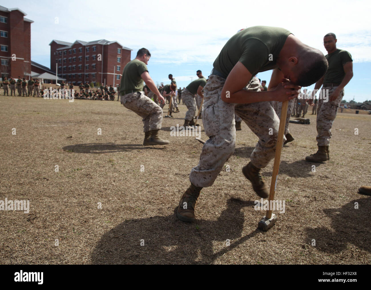 Marine Corps engineers compete in a “Dizzy Izzy” relay competition ...