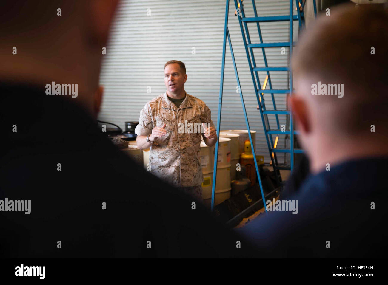 Col. Scott F. Stebbins congratulates Marines on their hard work and for ...