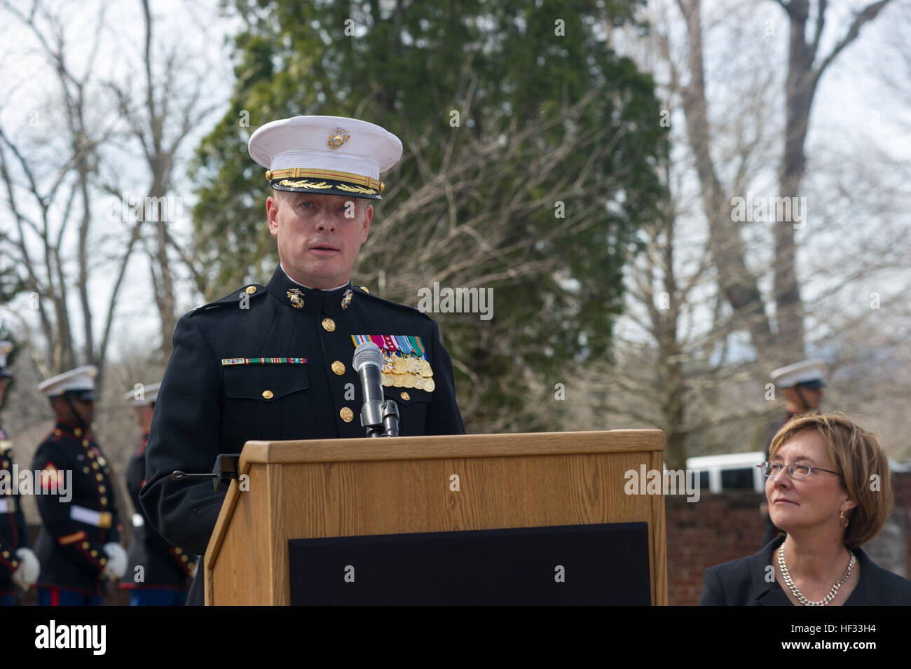 Col. David W. Maxwell, Commander, Marine Corps Base Quantico, addresses ...