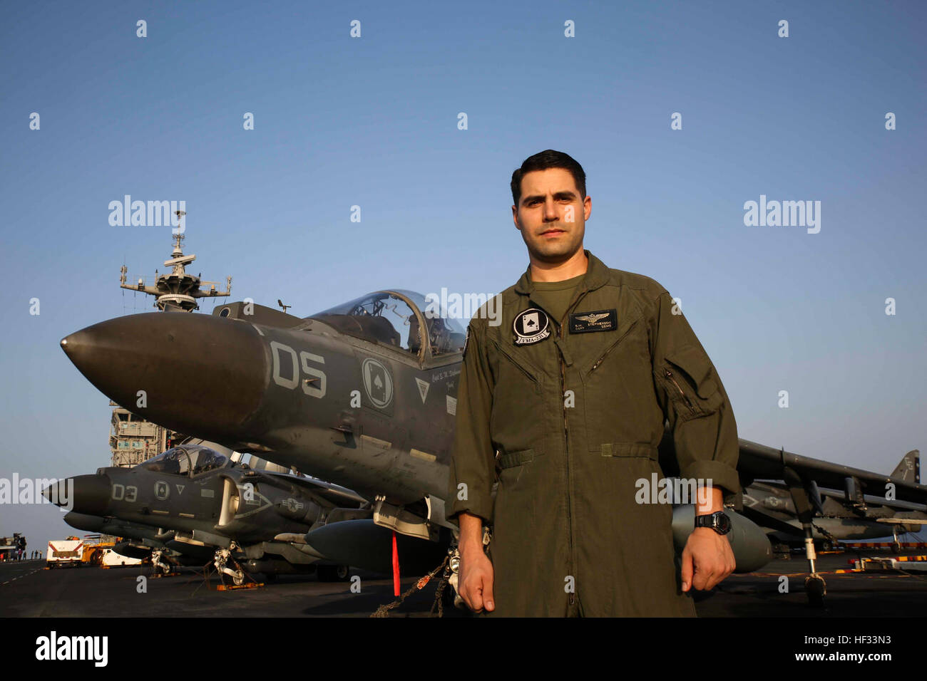 U.S. Marine Corps Capt. Sean M. Stephenson poses for a photo in front ...