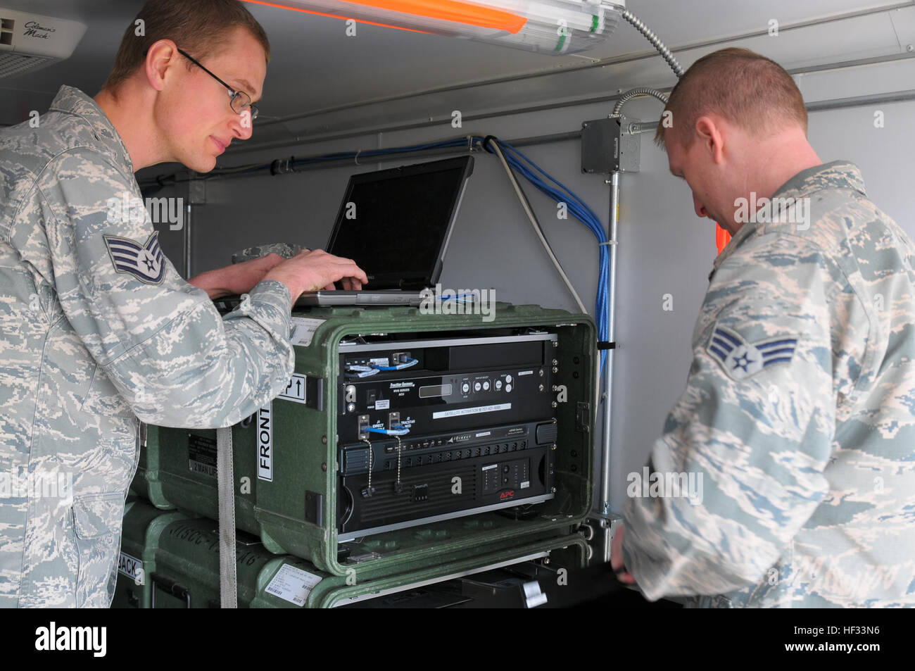 Personnel from the 126th Communications Flight set up the Joint ...