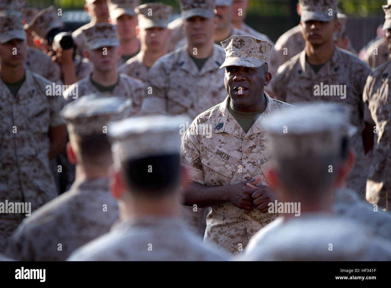 Sergeant Major of the Marine Corps Sgt. Maj. Ronald L. Green addresses ...