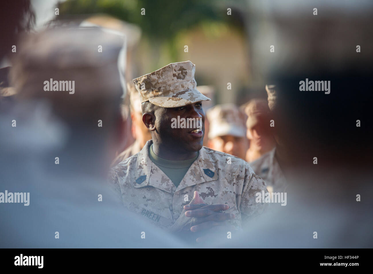The Sergeant Major of the Marine Corps addresses MARFORPAC Marines at ...