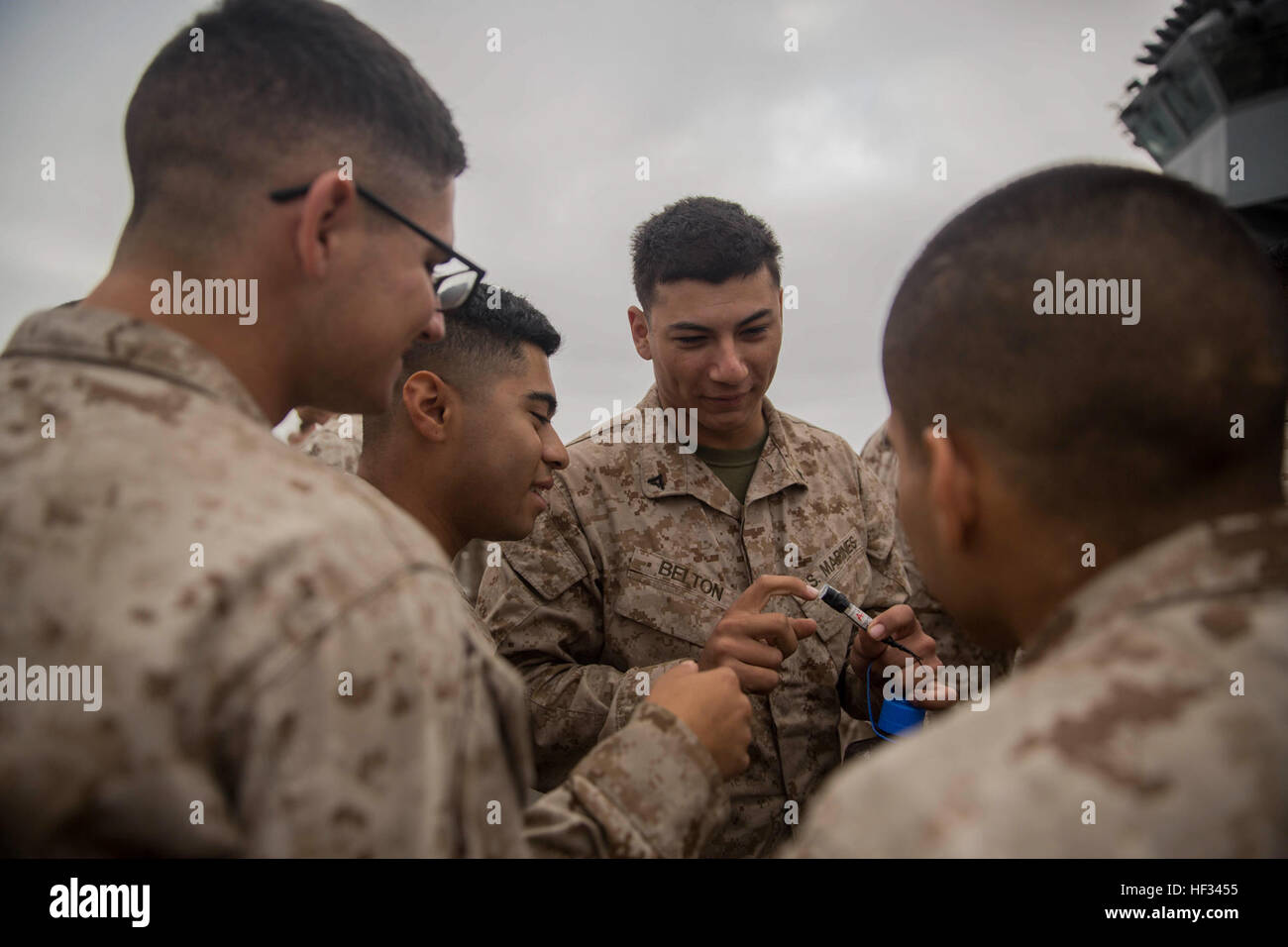 Marines with Kilo Company, Battalion Landing Team, 3rd Battalion, 1st ...