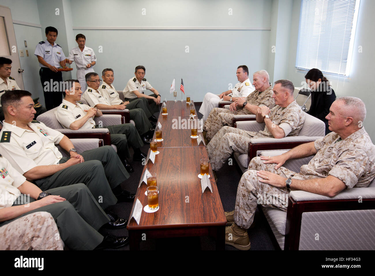 U.S. Marines Maj. Gen. Charles L. Hudson, bottom right, the commanding ...