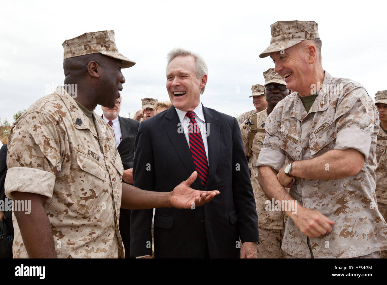 Sgt. Maj. of the Marine Corps Ronald L. Green, left, Secretary of the ...