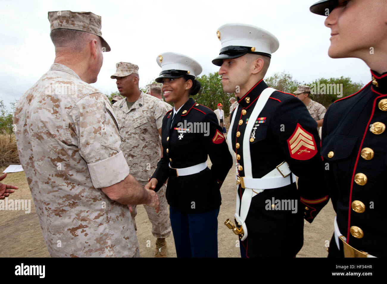 Commandant of the Marine Corps Gen. Joseph F. Dunford Jr. greets ...