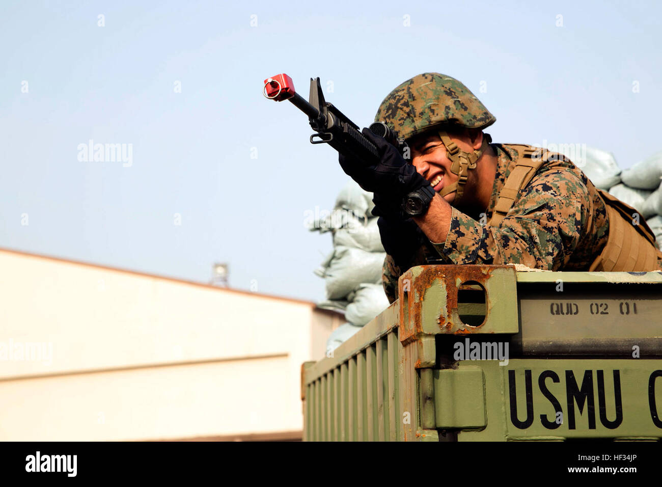 Pfc. Andres F. Montero, from Miami, Florida, provides security at the ...