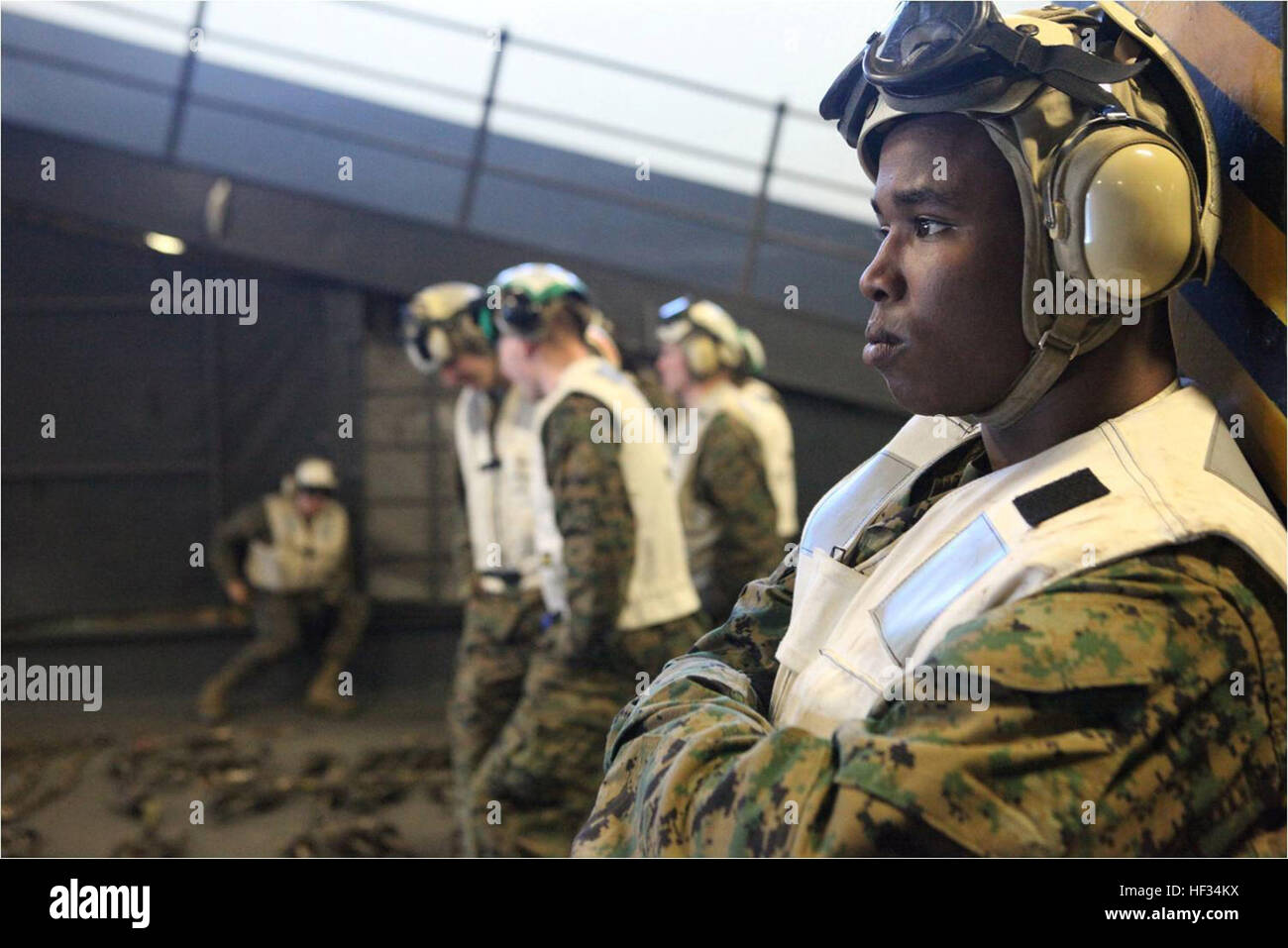 Lance Cpl. Calvin Smith Jr., a combat cargo Marine with the USS Wasp ...