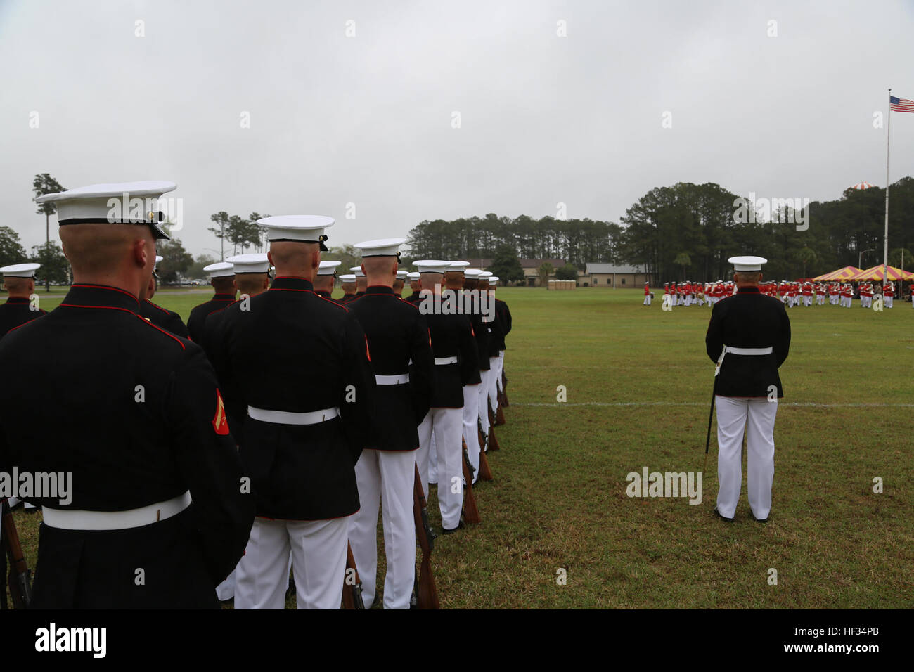 Marines assigned to The Marine Corps Silent Drill Platoon, as part of ...