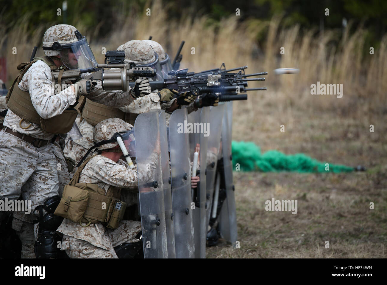 Marines with Battery and Golf Co., 2nd Battalion, 6th Marines, fire ...
