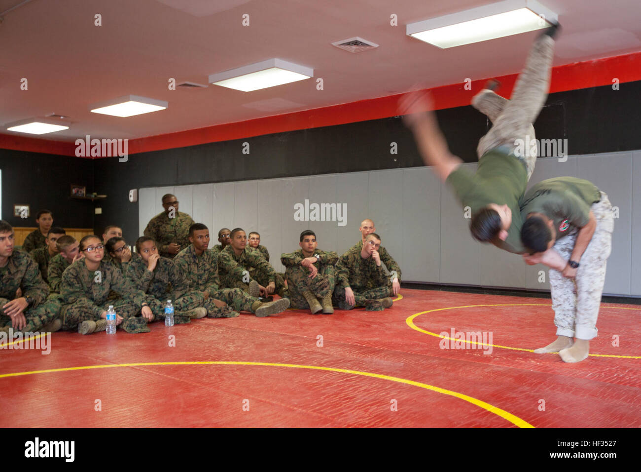 U.S. Marine Corps Sgt. Michael Almeida, right, a Marine Corps Martial ...