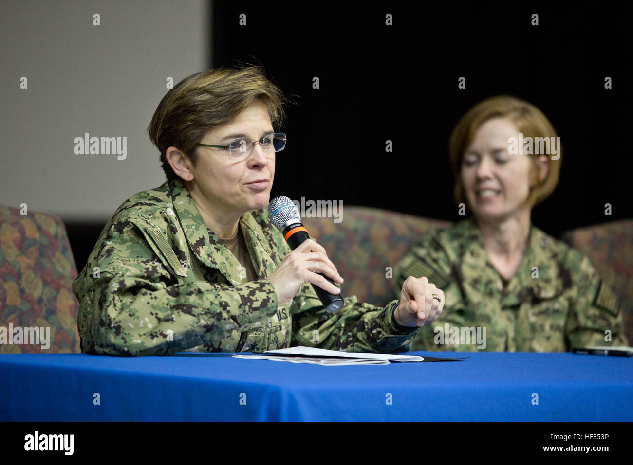 U.S. Navy Rear Adm. Margaret Kibben, chief of chaplains, speaks at the ...