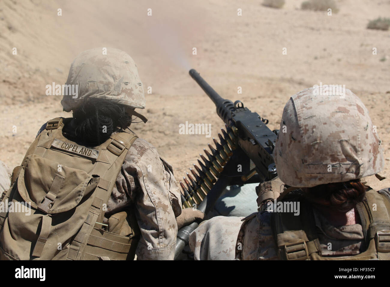 Marines with Machine Gun Section, Weapons Company, GCEITF, conduct .50 ...