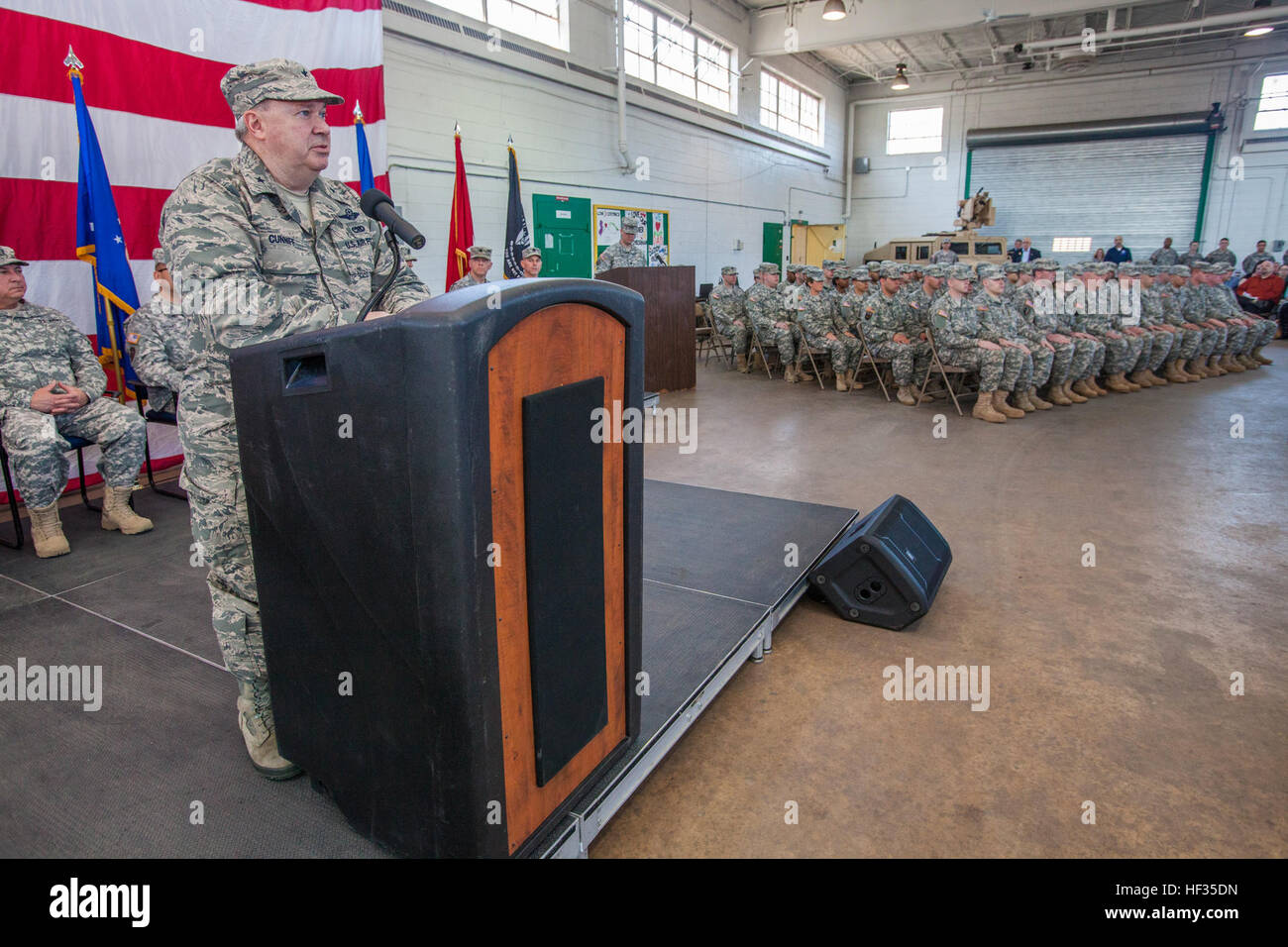 Brig. Gen. Michael L. Cunniff, at podium, the adjutant general of New ...