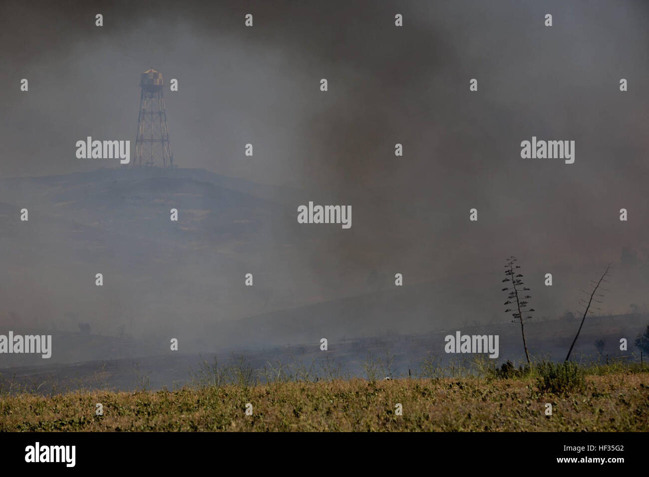 U.S. Marines and fire crew on Marine Corps Base Camp Pendleton, Calif ...