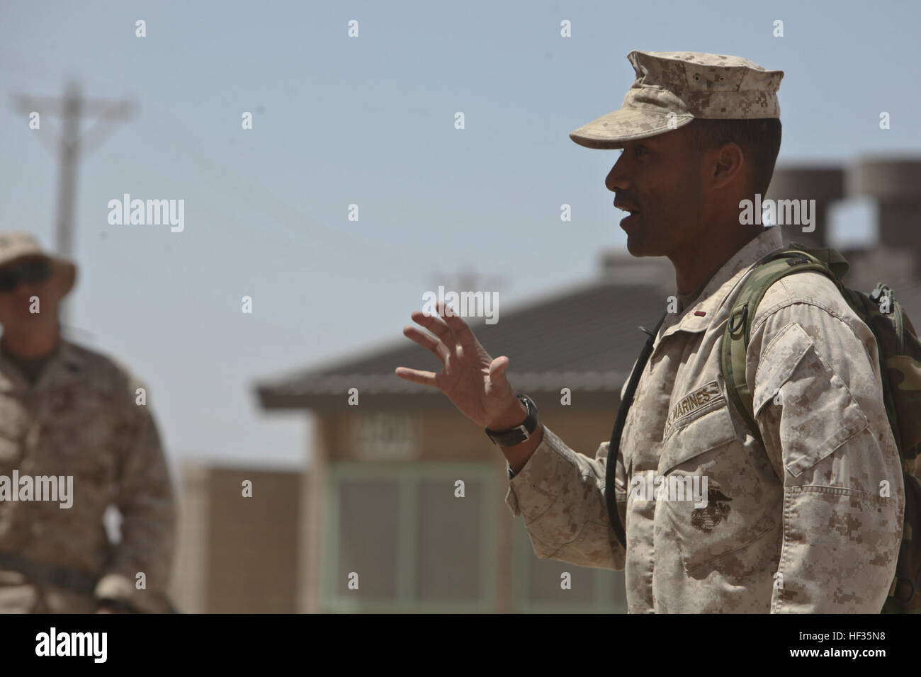 U.S. Marine Chief Warrant Officer 3 Russell Richardson with Regimental ...