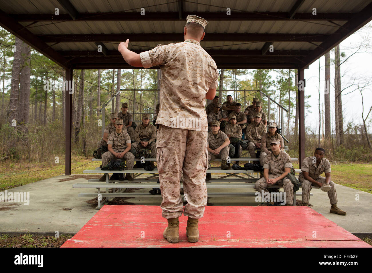 U.S. Marines assigned to Marine Aircraft Group 14 receive an ...