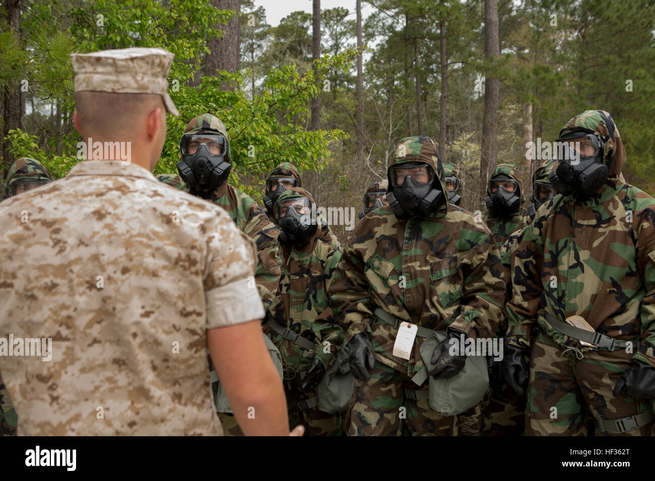 U.S. Marines assigned to Marine Aircraft Group 14 receive a brief ...