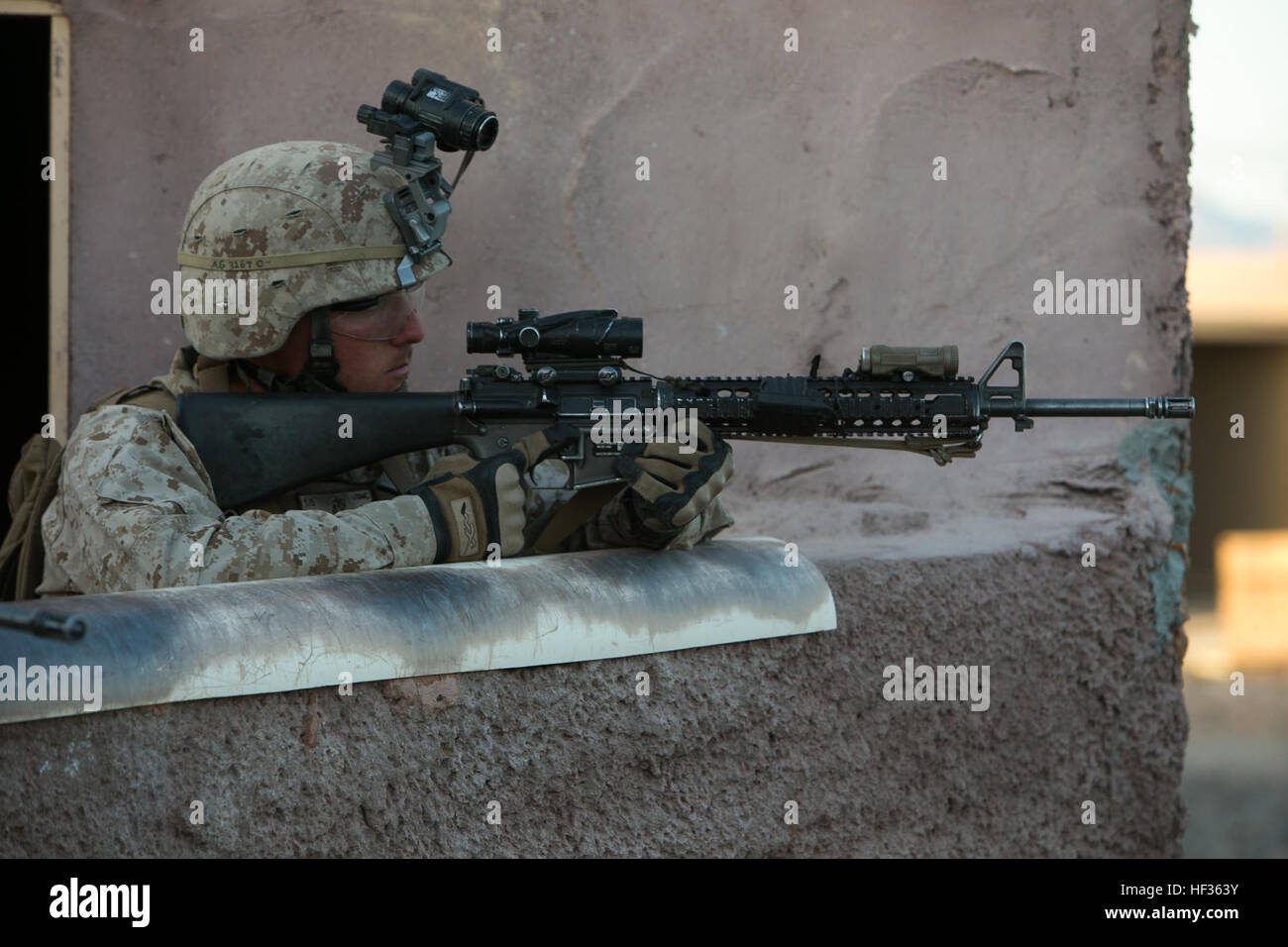 A U.S. Marine Corps infantryman with 1st Battalion, 5th Marine Regiment ...