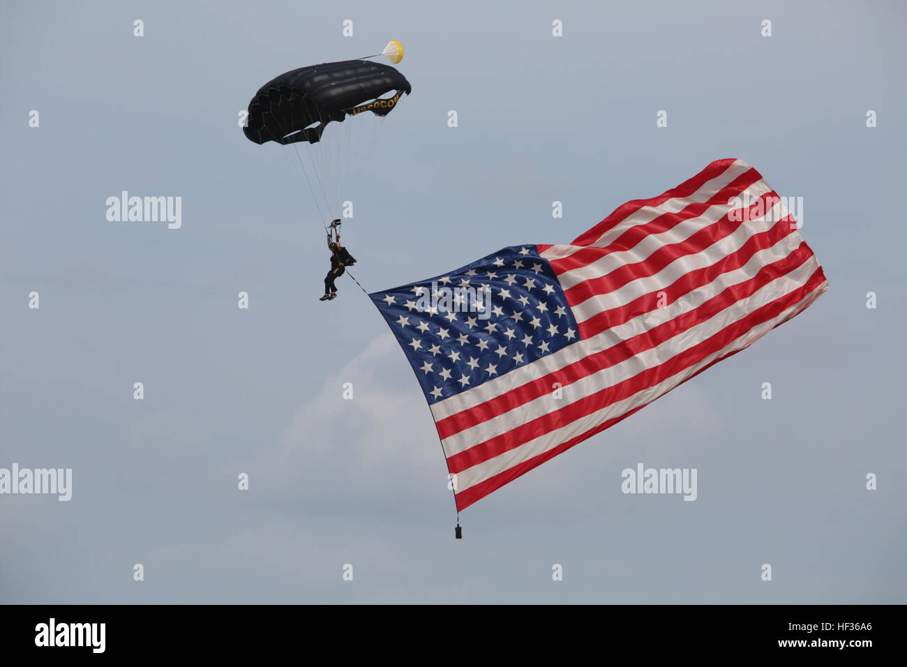 A member of The Special Operations Command Parachute Team performs ...