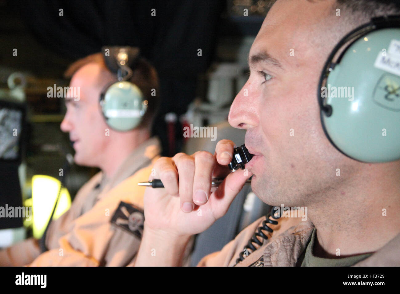 Capt. John L. Belsha, left, and Capt. Jason R. McKown, fire control ...