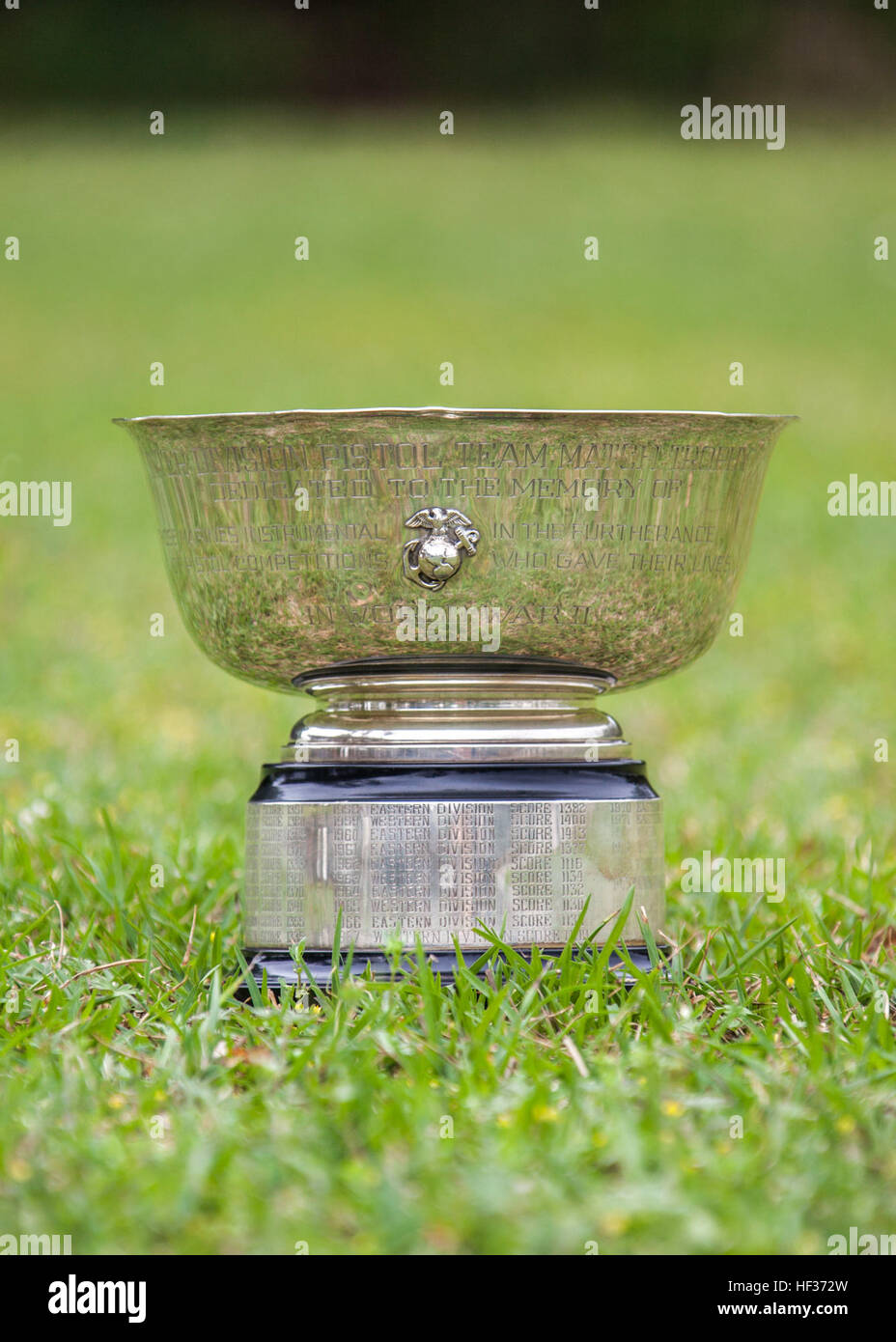 The Inter-Division Pistol Team Match Trophy is displayed during the ...