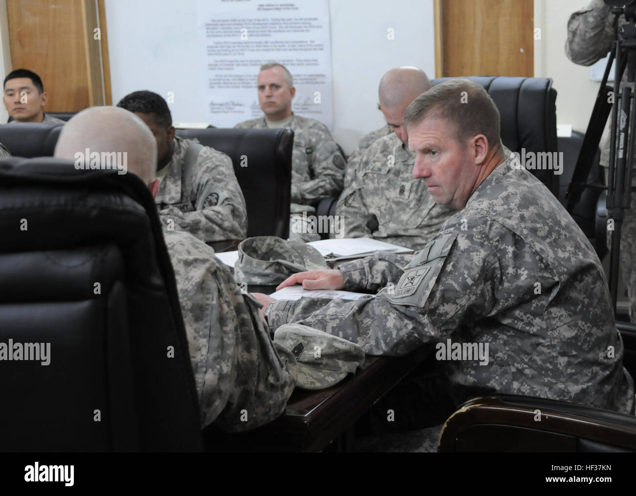 Sgt. Maj. of the Army Kenneth O. Preston receives an operations brief ...