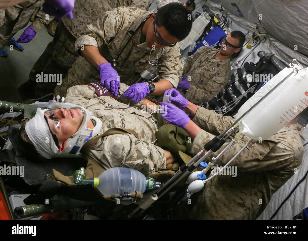U.S. Navy corpsmen with Combat Logistics Battalion (CLB) 26, 26th ...