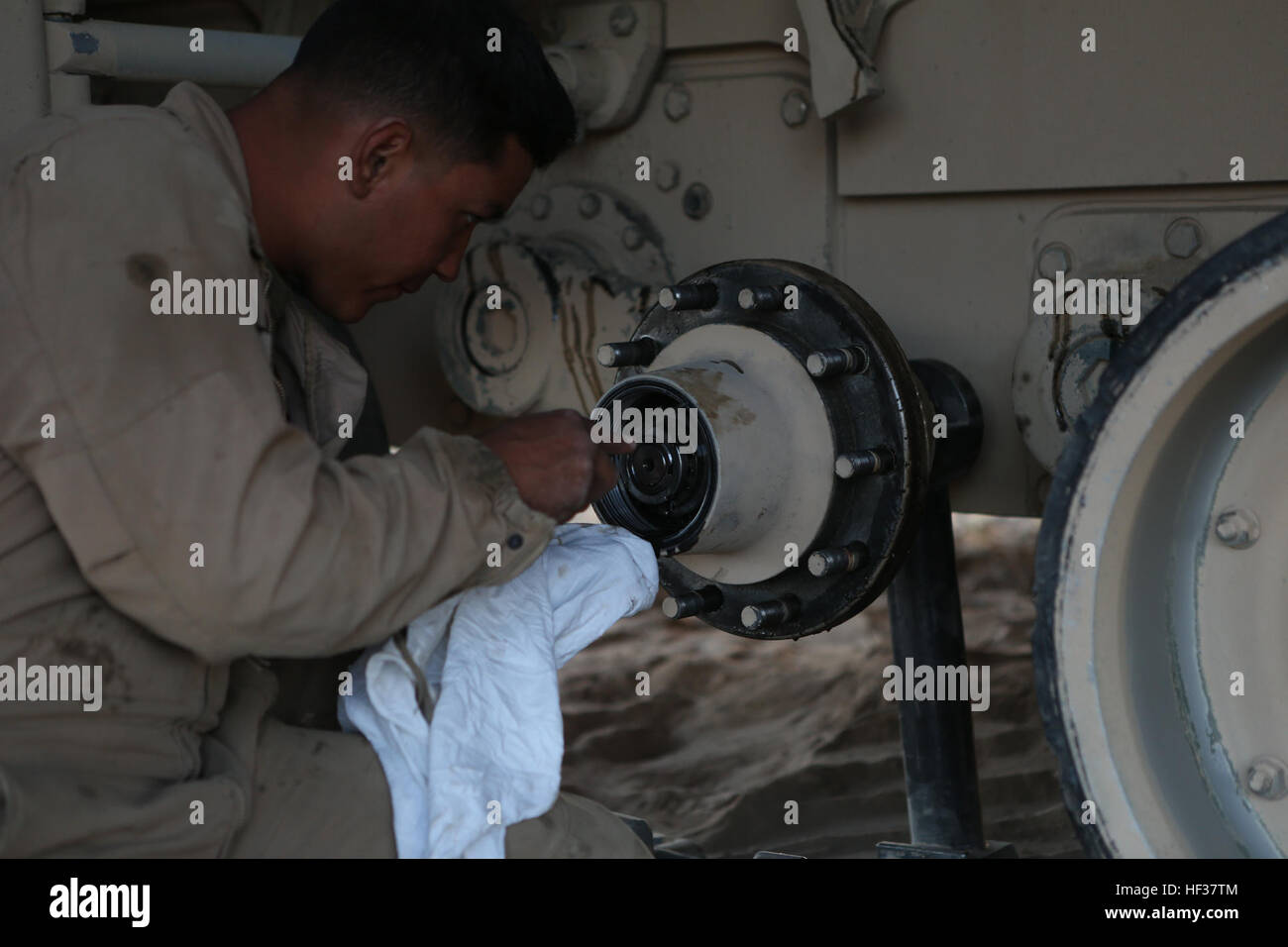 A gunner from Company A, 1st Tank Battalion, 1st Marine Division ...